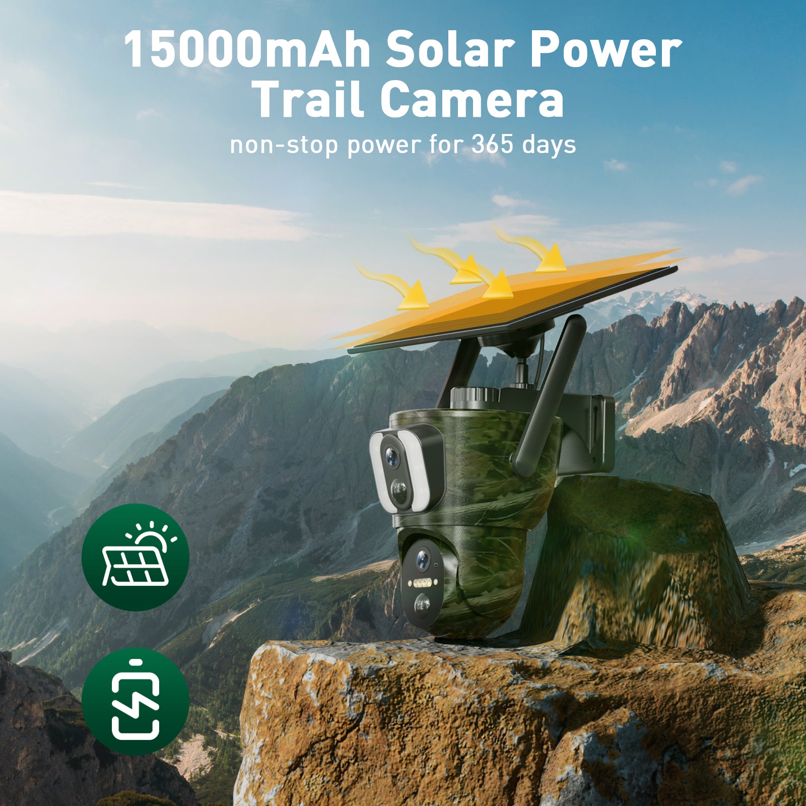 Voopeak 4G LTE Cellular Solar Powered Live View Trail Game Camera