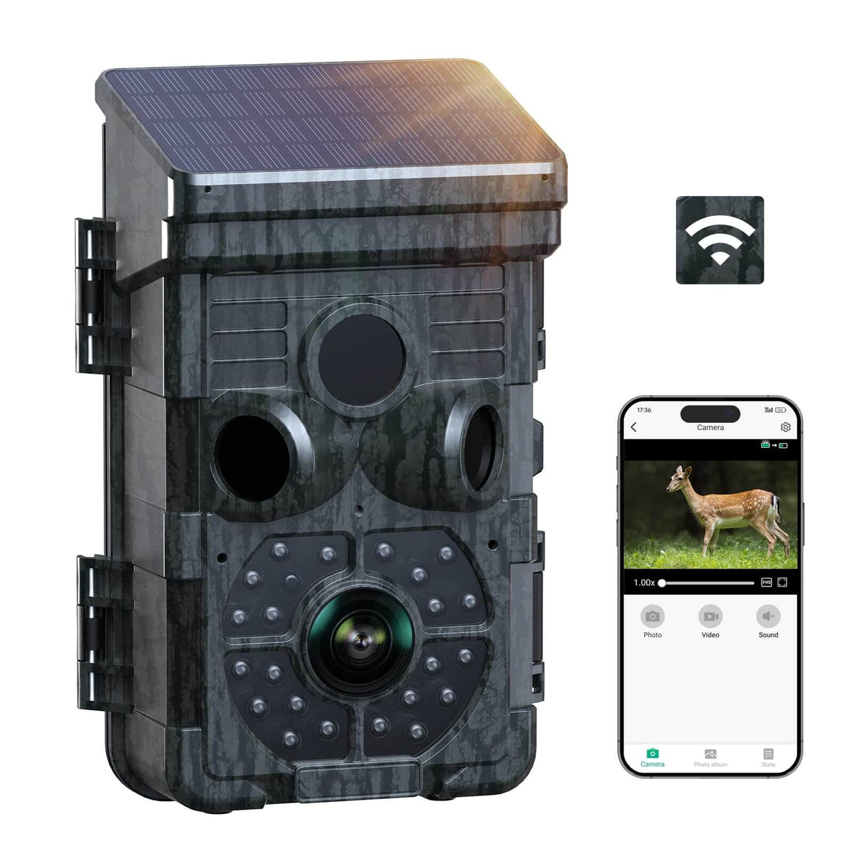 VOOPEAK TC28 Solar Powered WiFi Trail Camera with 850nm Night Vision