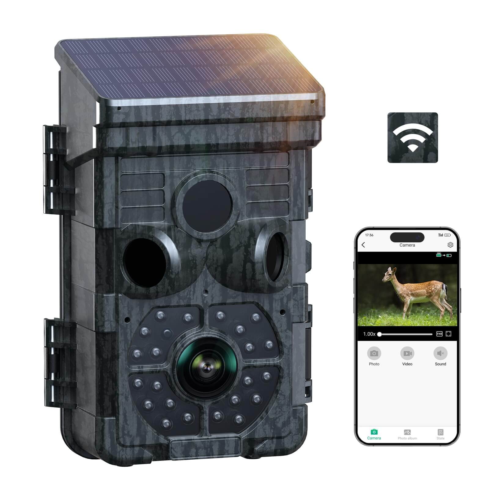 VOOPEAK TC28 Solar Powered WiFi Trail Camera with 850nm Night Vision